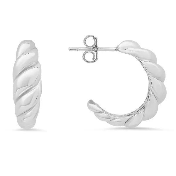 KYLIE HARPER Sterling Shrimp Hoop Earrings - Silver