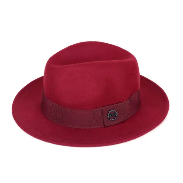 DAVID WEJ Wool Fedora Hat - Red