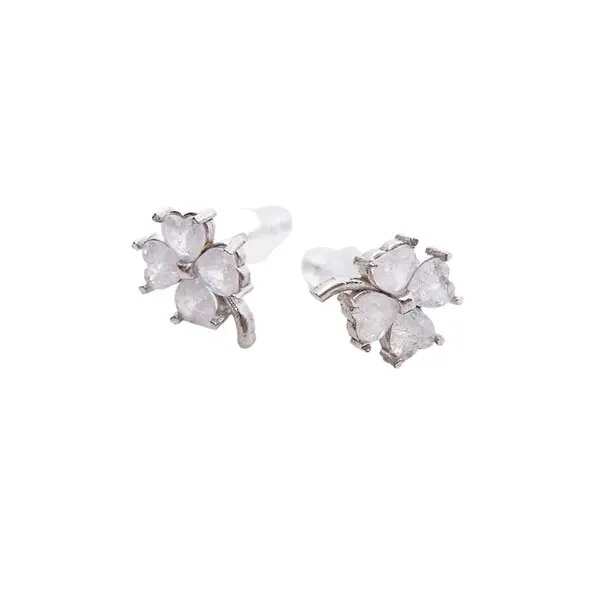 SPERO LONDON Four Leaf Clover Stud Earrings - White