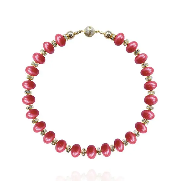 SAULE LABEL Mika Beaded Necklace With Crystal Rondelles And Gold-plated Clasp - Gold/yellow