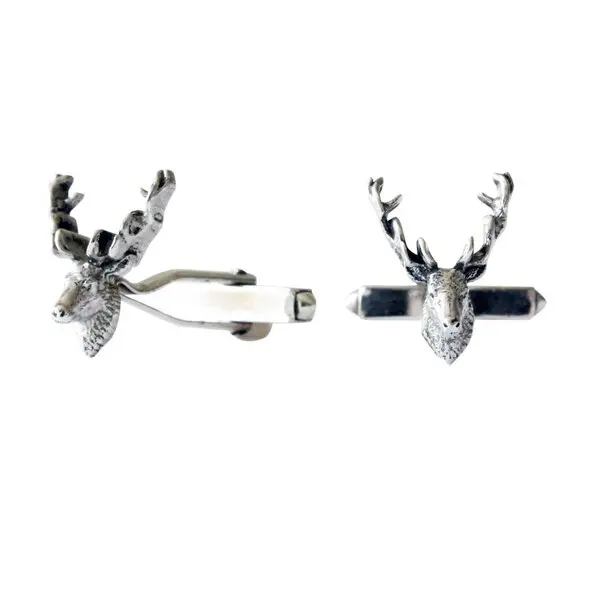 LEE RENEE Stag Cufflinks - Silver