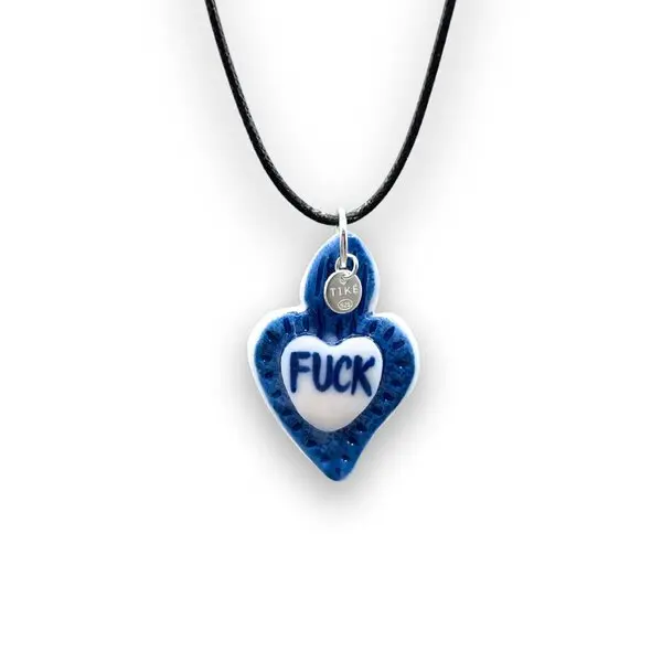 Tiké Jewels Sacred Heart Porcelain Choker Necklace - Silver