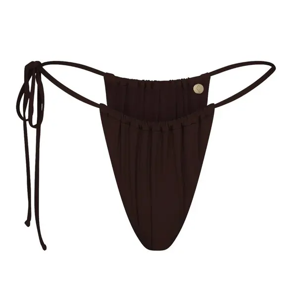 MARQUISE SWIM Bikini Bottom With Adjustable Side Tie - Brown