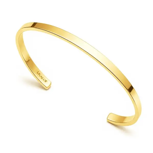 UNALOE Small Band Open Cuff Bracelet - Gold