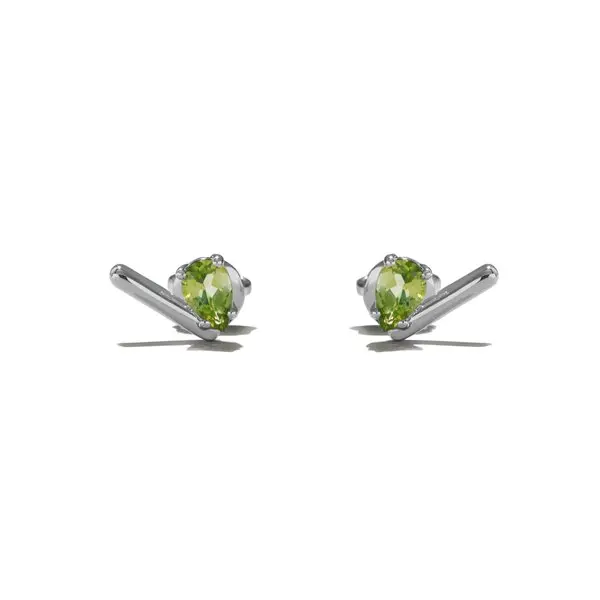 ONI Peridot Stud Earrings - Silver