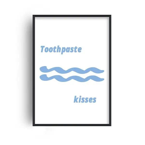 FANCLUB Toothpaste Kisses Bathroom Giclée Art Print - Blue