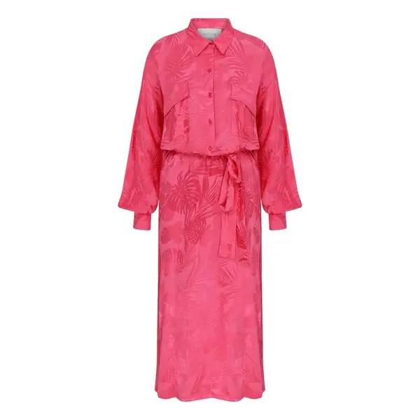 NAZLI CEREN Cassin Jacquard Shirt Dress - Pink