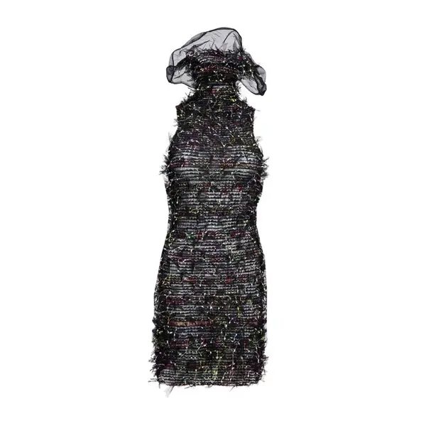 SARAH REGENSBURGER Fringe Mini Dress - Black