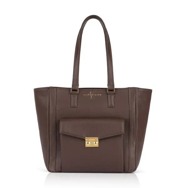 LUIS STEVEN Classic Pebble Leather Tote Bag