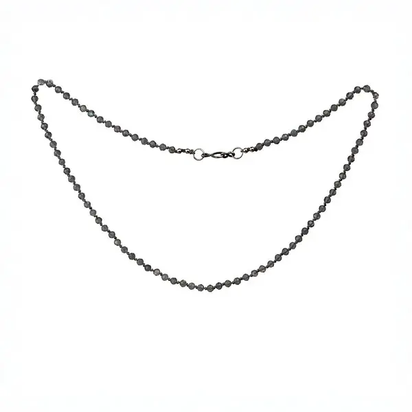 AMONTA Labradorite Beaded Necklace - Grey/silver