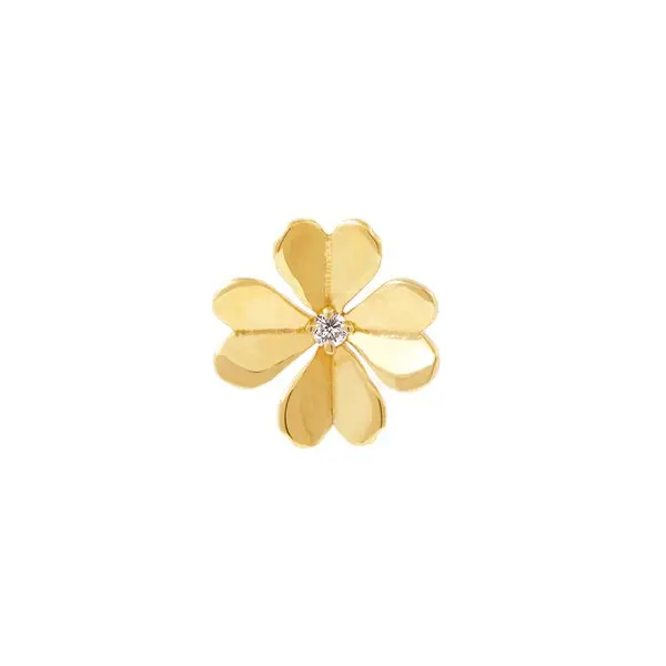LEE RENEE Diamond Lucky Clover Lapel Pin - Gold