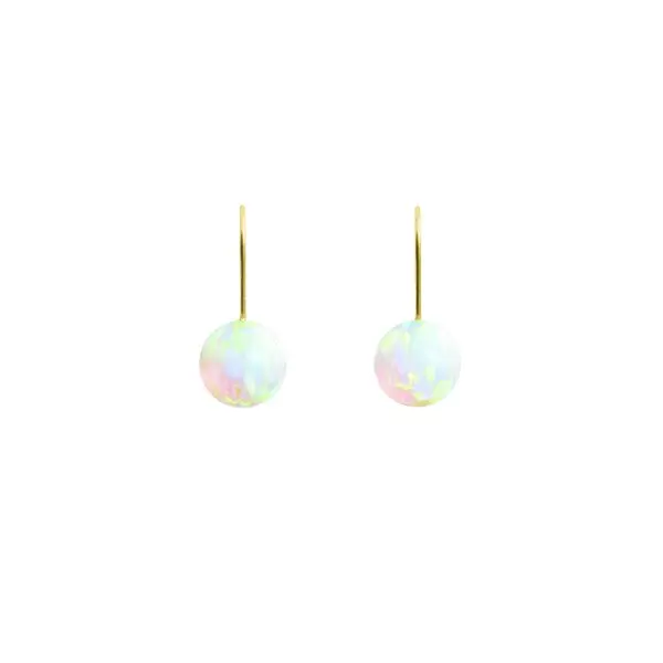 ORA PEARLS Sea Opal Hook Earrings - Gold