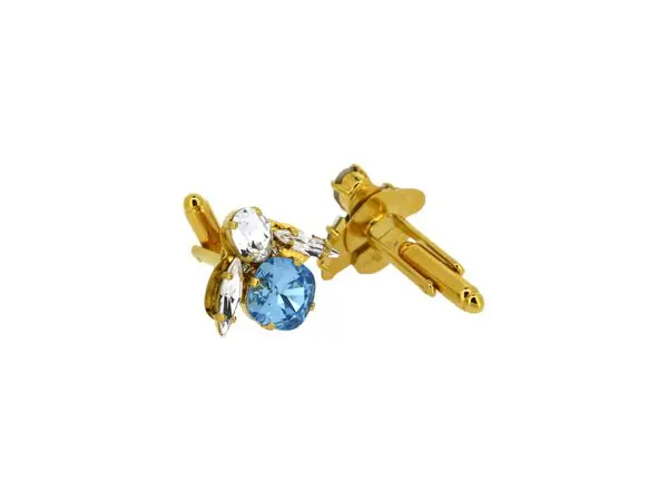 VICKISARGE The Bee Cufflinks In Gold - Blue