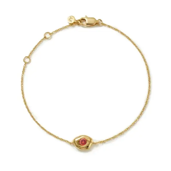 ARCTIC FOX & CO. Birthstone Gold Vermeil Bracelet - Gold/red