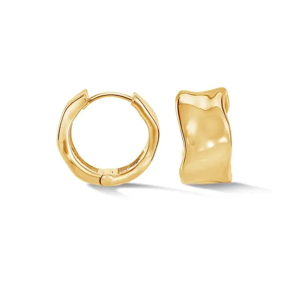 DOWER & HALL Wide Waterfall Huggie Hoop Earrings - Gold