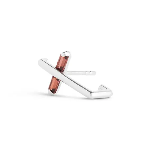 KASUN LONDON Angel Kiss Garnet Earring - Red/silver