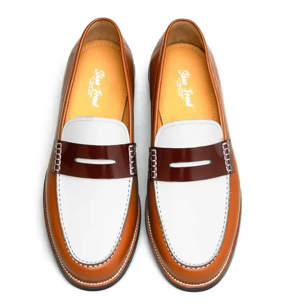 FREAK VAULT Penny Loafers - Brown/white