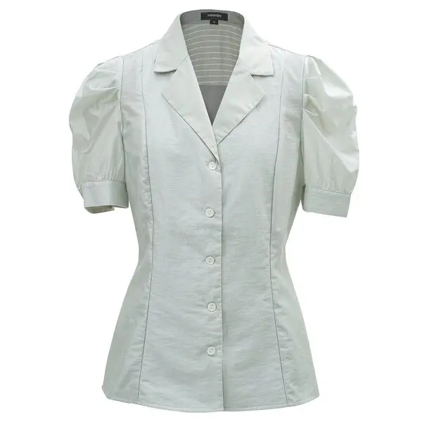 SMART AND JOY Organza Short Sleeve Blouse