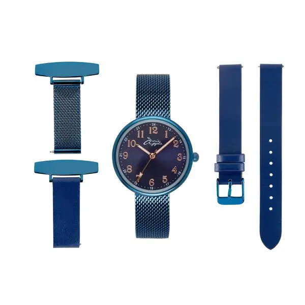 BERMUDA WATCH COMPANY Venus Interchangeable Rose Gold/blue Mesh Watch - Blue/yellow