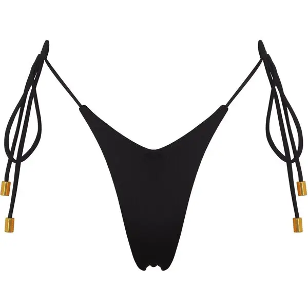 ANTONINIAS Molly Double Layered Bikini Bottom - Black