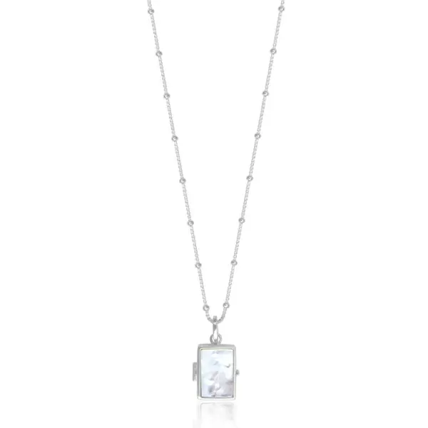 FV JEWELLERY Perle Locket Necklace - Silver