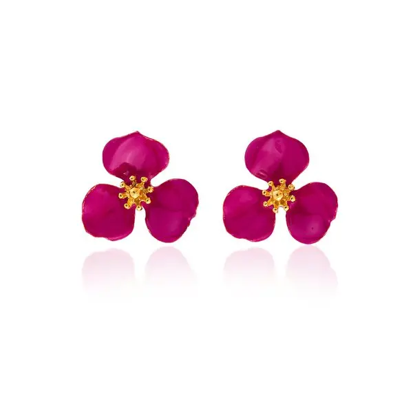 MILOU JEWELRY Raspberry Bloom Flower Earrings