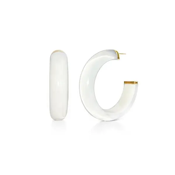 GOLD & HONEY Illusion Hoop Earrings - White/gold