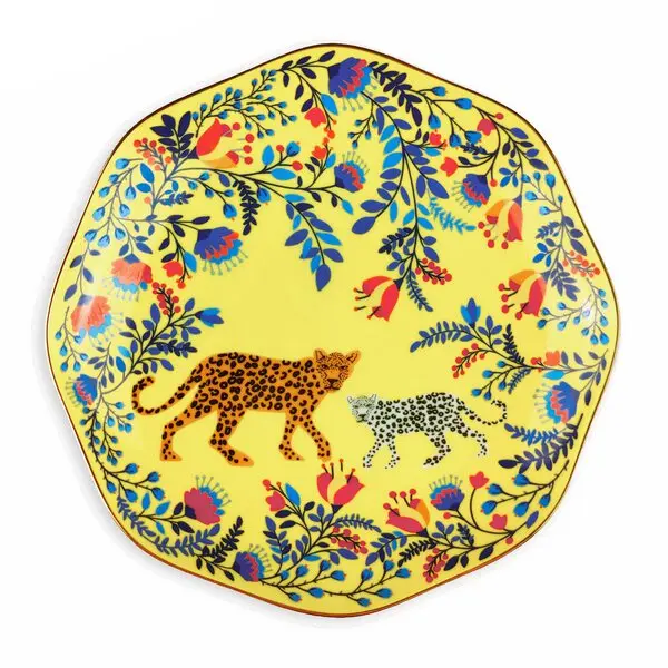 JESSIE ZHAO NEW YORK Amazon Rainforest Bone China Side Plate - Yellow