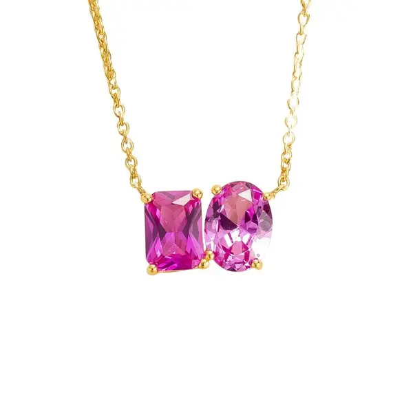 JUVETTI  Buchon Gold And Sapphire Necklace - Pink/gold