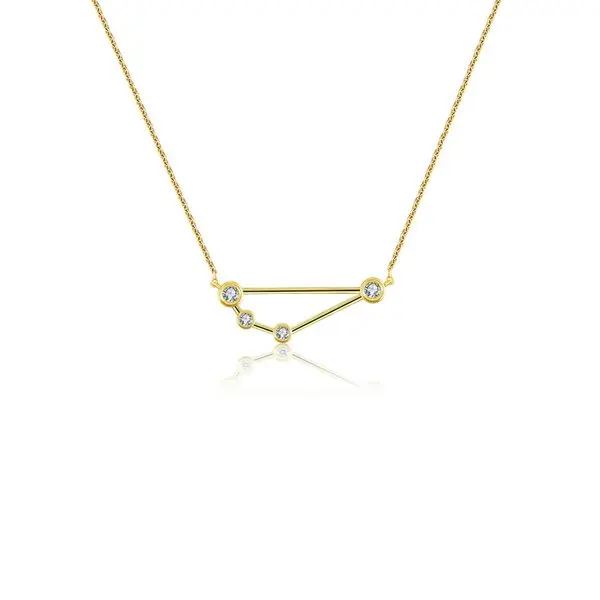 GENEVIEVE COLLECTION Capricorn Diamond Pendant Necklace - Gold