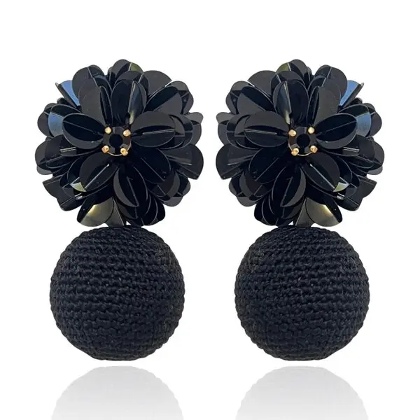 PINAR OZEVLAT Blossom Bon Bons Earrings - Black