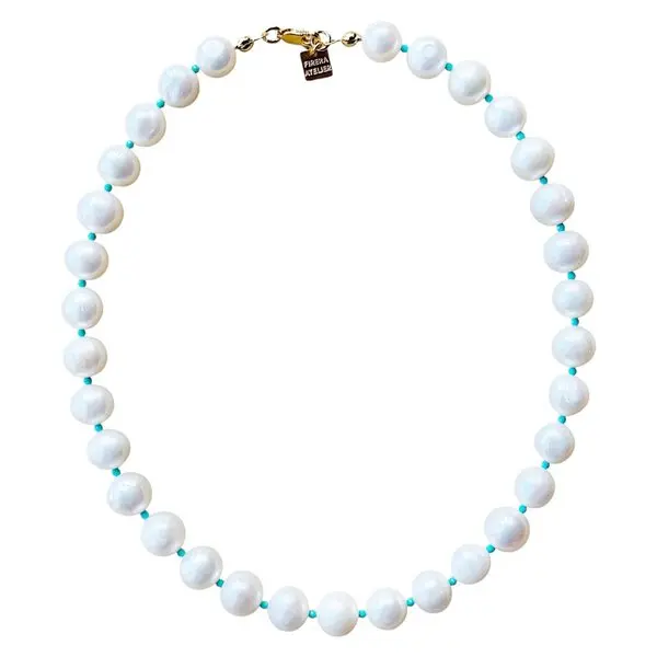 FIRERA ATELIER Pearl And Turquoise Necklace - Blue/white