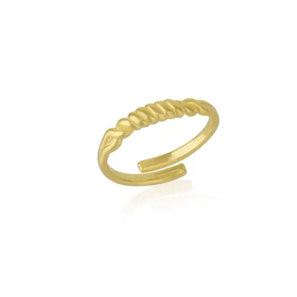 SPERO LONDON Twisted Screw Sterling Silver Ring - Gold