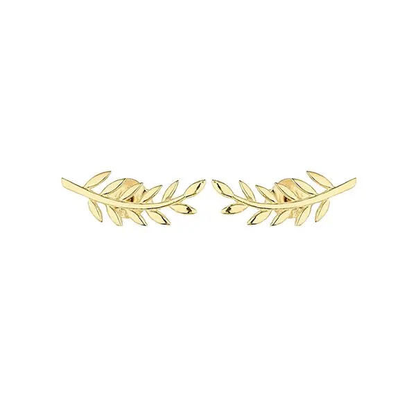 SPERO LONDON Ear Of Wheat Sterling Silver Stud Earrings - Gold