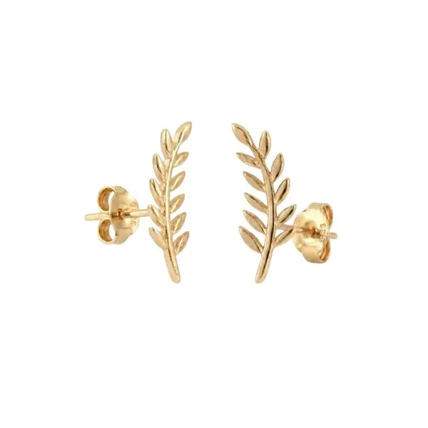 SPERO LONDON Ear Of Wheat Sterling Silver Stud Earrings - Gold