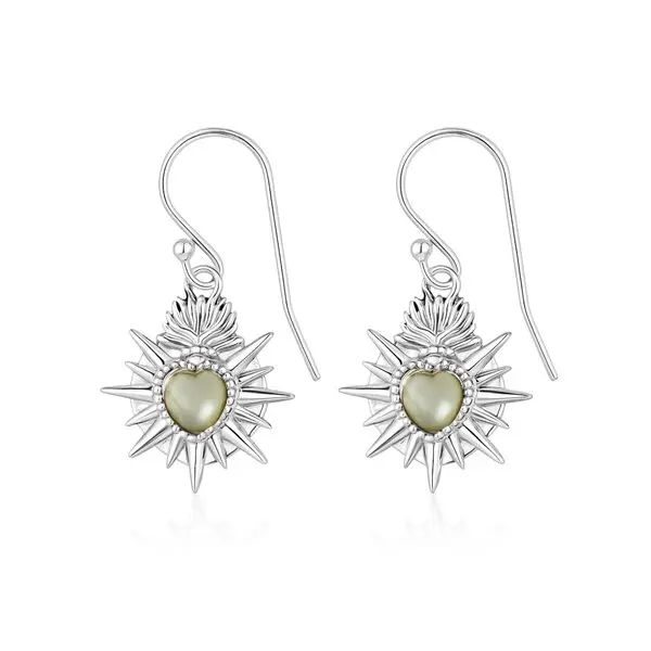 FV JEWELLERY La Stèle Mother Of Pearl And Silver Heart Earrings - White