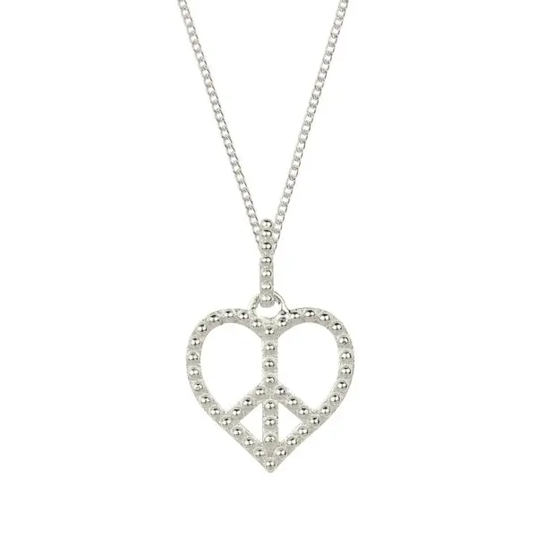 CHARLOTTE'S WEB JEWELLERY Peace Heart Pendant Necklace - Silver