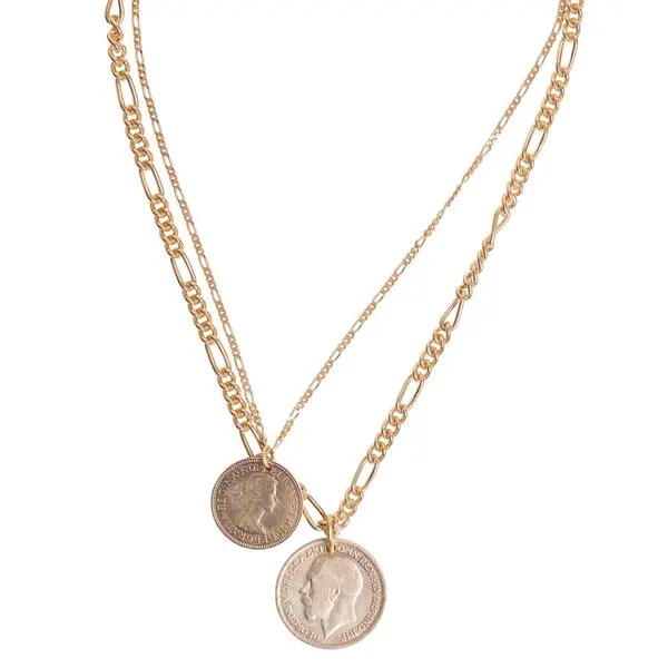 CARAMEL VINTAGE JEWELLERY Coin Layered Necklace - Gold