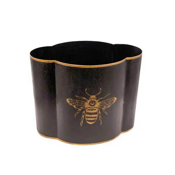 NILA PARMAR DESIGNS Hand-painted Hive Harmony Vase - Black