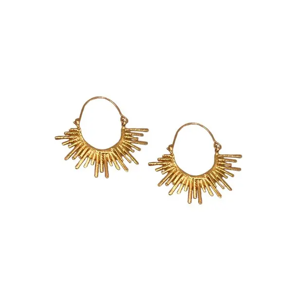 LES REINES Auric Whisper Statement Earrings - Gold