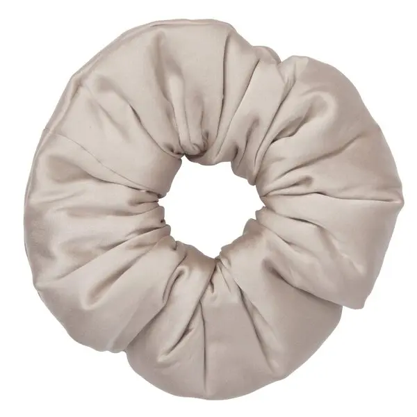MAMU DREAM Oversized Organic Stretch Silk Scrunchie - Beige