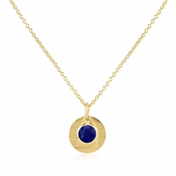 AUREE JEWELLERY Bali 9ct Gold Lapis Lazuli September Birthstone Necklace - Blue/gold