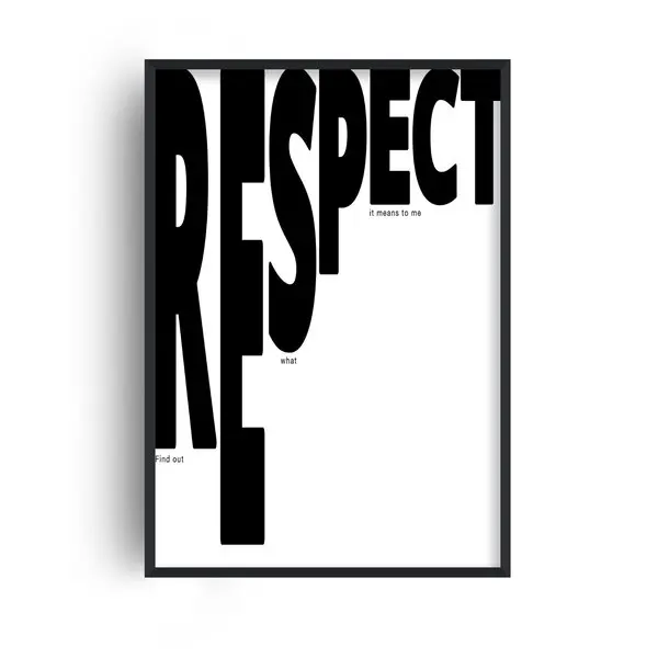FANCLUB Respect Typography Retro Music Giclée Art Print - Black