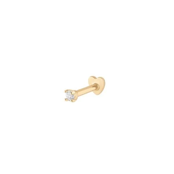 VANCHI 14k Yellow Lab-grown Diamond Flat Back Stud Earring - Gold