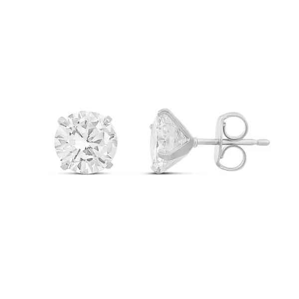 SHYMI Eight Mm Prong Set Round Studs - Silver