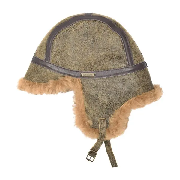 OWEN BARRY Antique Sheepskin Aviator Trapper Hat - Brown