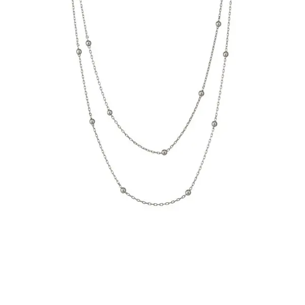 SPERO LONDON Dorissa Sterling Beaded Double Necklace - Silver