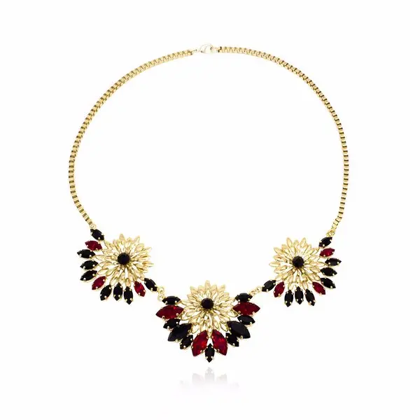 ROSASPINA FIRENZE Granada Flower Swarovski Crystal Necklace - Red