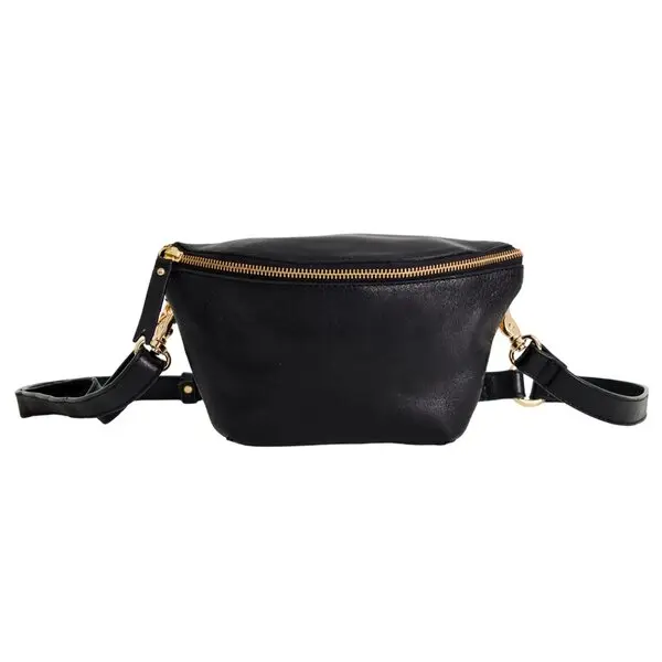 VIDA VIDA Leather Sling Bum Bag - Black