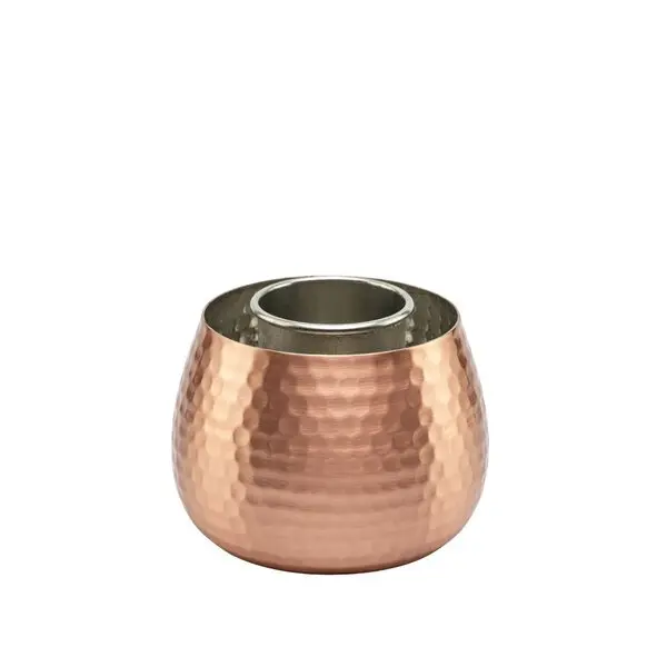 ANATOLIACRAFT Hammered Copper Ice Bucket & Beverage Chiller - Brown